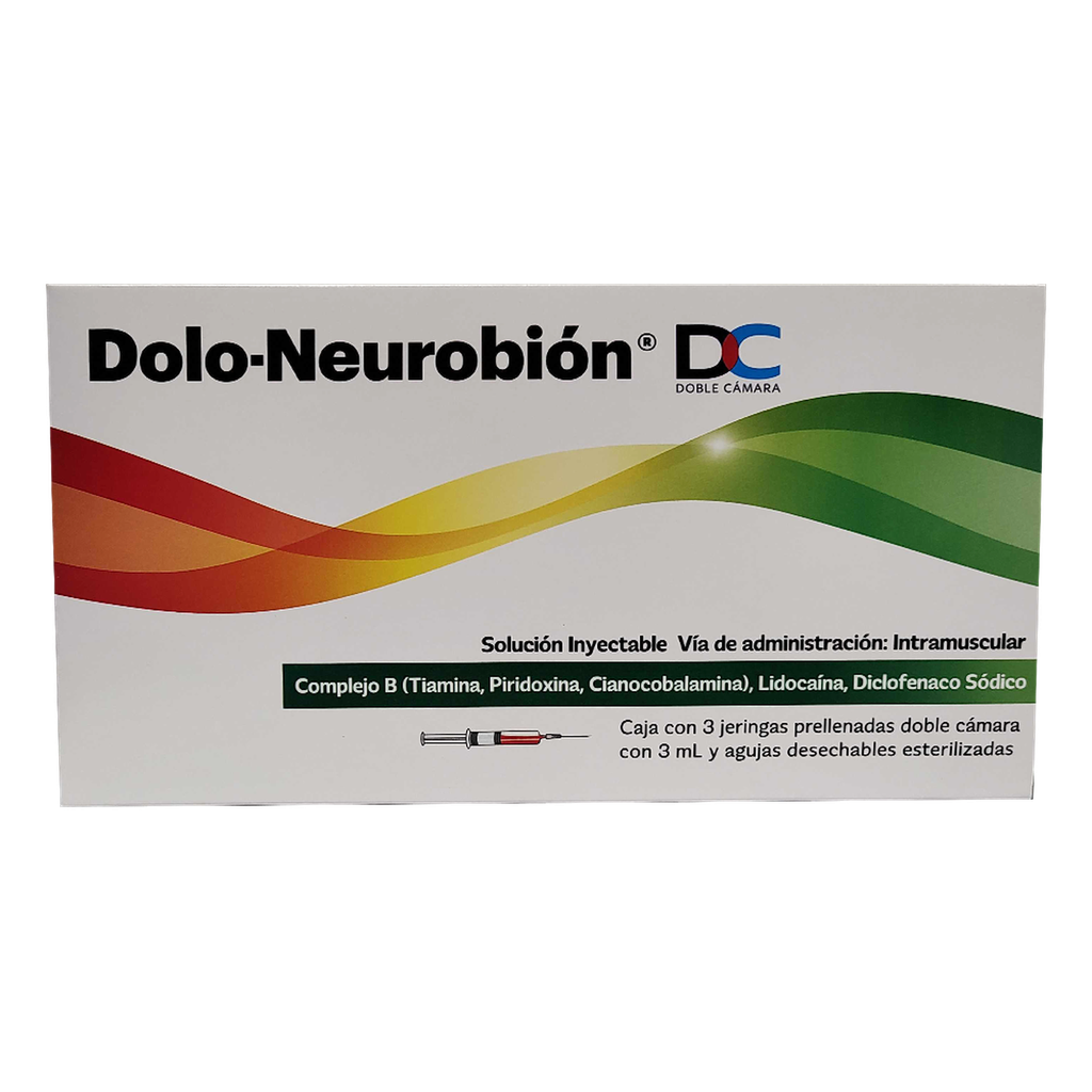 Dolo-Neurobión DC Inyectable 3 Jeringas Prellenadas Doble Cámara 3 Ml Y ...